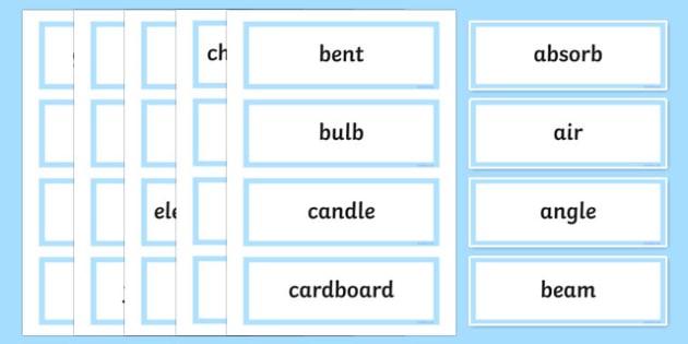 Light Shows Word Wall Display Cards (teacher made)