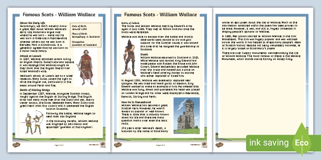 William Wallace Fact File Dyslexia Friendly Version