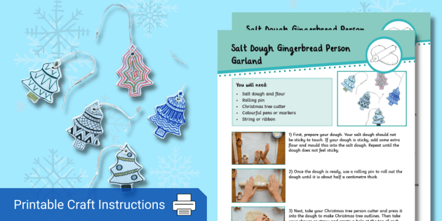 Salt Dough Christmas Tree Ornament Craft Instructions