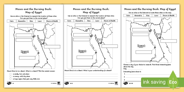 'Moses and the Burning Bush' Parable Map of Egypt