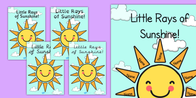👉 Editable Little Rays of Sunshine Poster (teacher made)