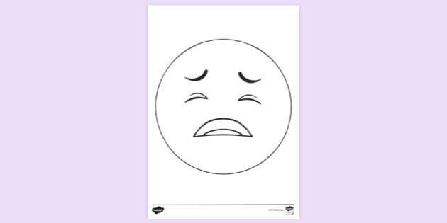 Stressed Face Colouring Sheets | Colouring Pages
