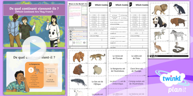 French: Where in the World?: Which Continent Are They From? Year 4 Lesson