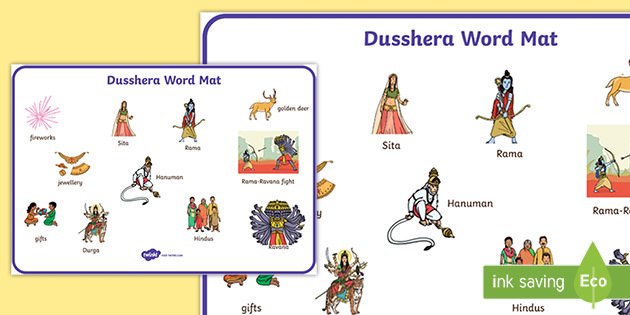 Dussehra Word Mat (teacher made)