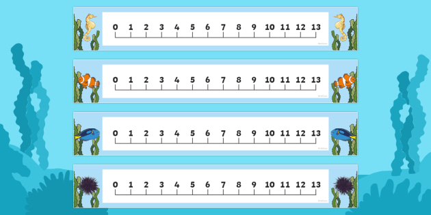 Under the Sea-Themed Bridging through Ten Number Line 0 to 13
