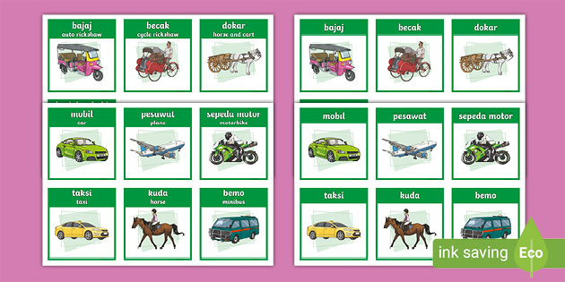 Transport Flashcards Indonesian