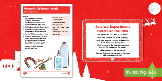 Magnetic Christmas Bottle Science Experiment