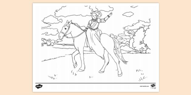 FREE! - Elizabeth I at Tilbury Colouring Sheet | Colouring Sheets
