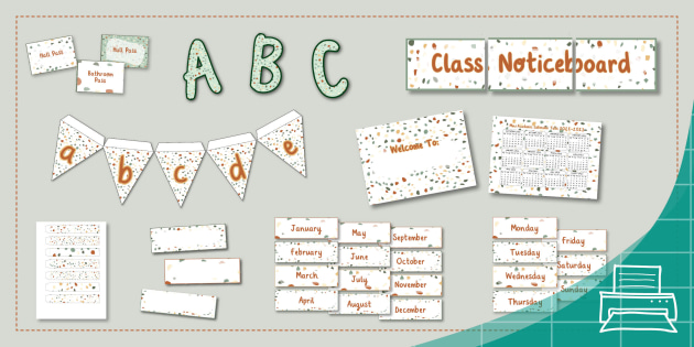 Spotty Boho | Display & Calendars Bumper Pack | Classroom Display