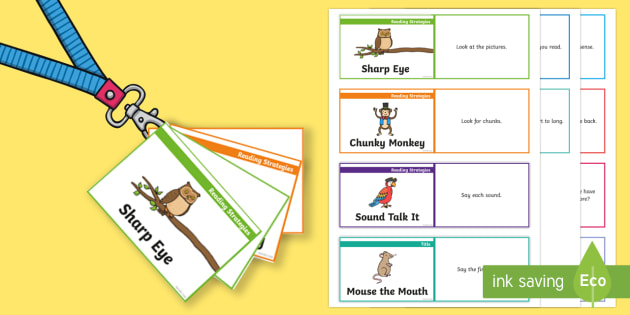 Guided Reading Strategy Lanyard-Sized Benchmarks - Guided Reading Strategy