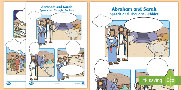 Abraham and Sarah Bible Story Speech and Thought Bubble Worksheets