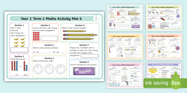 Year 1 Term 1 Australian Maths Activity Mats