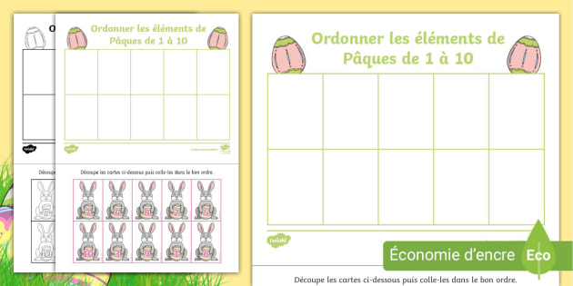 Ordonner les éléments de Pâques de 1 à 10 (teacher made)