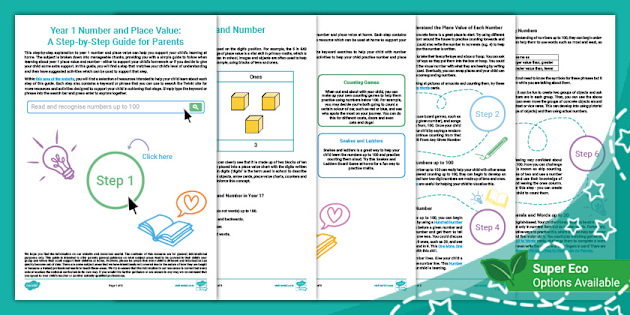 Parent Guides For Number and Place Value -Year 1 Subject Support - Twinkl