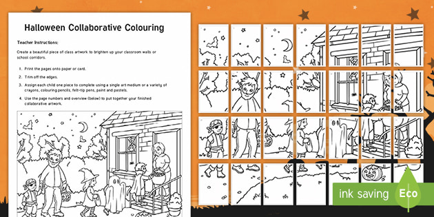 KS1 Halloween Collaborative Art Activity Pack (teacher made)