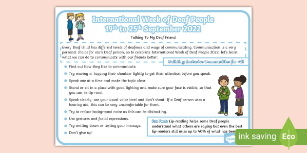 Talking to my Deaf Friend Poster (teacher made)