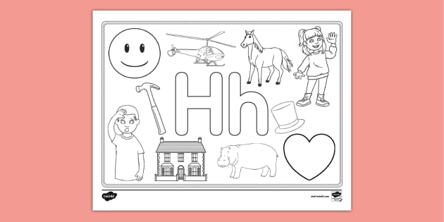 free letter h coloring pages