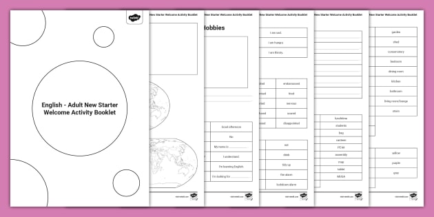 English - Adult New Starter Welcome Activity Booklet