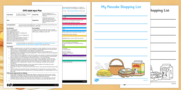 Pancake Shopping List EYFS Adult Input Plan And Resource Pack To Support pancake-shopping-list-eyfs-adult-input-plan-and-resource-pack-to-support