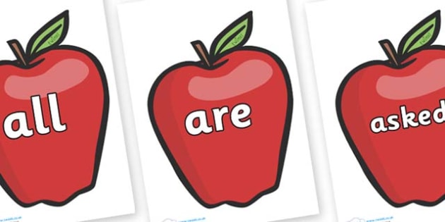 FREE! - Tricky Words on Red Apples (teacher made)