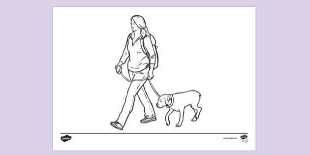 FREE! - Dog Walking on All Fours Colouring Sheet | Colouring Sheets