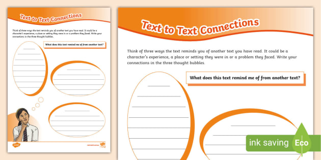 Text to Text Thought Bubble Worksheet│Reading Comprehension