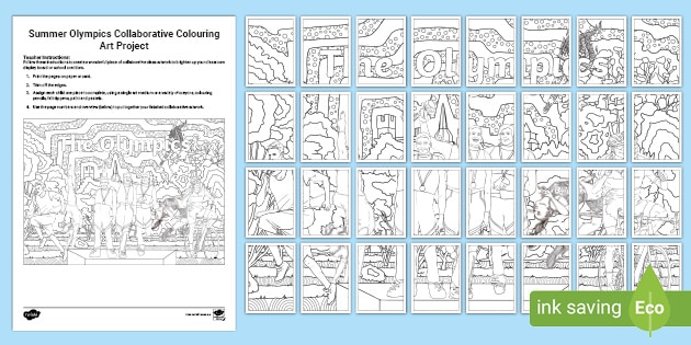 Summer Olympics Collaborative Colouring Art Project