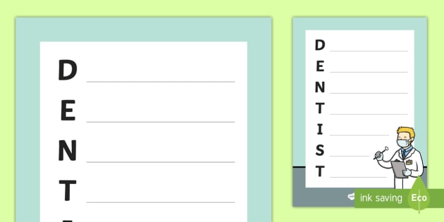 The Dentist Aistear Acrostic Poem (teacher made)