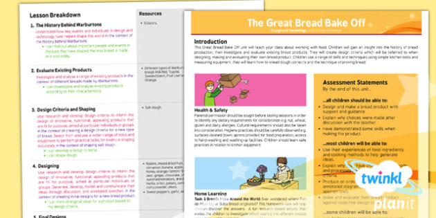 FREE! - D&T: The Great Bread Bake Off LKS2 Planning Overview