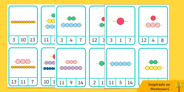 * NEW * Tarjetas: del 0 al 20 inspirado en Montessori