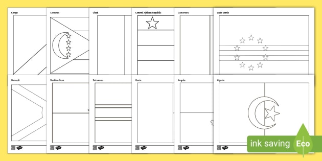 coloring pages africa flag