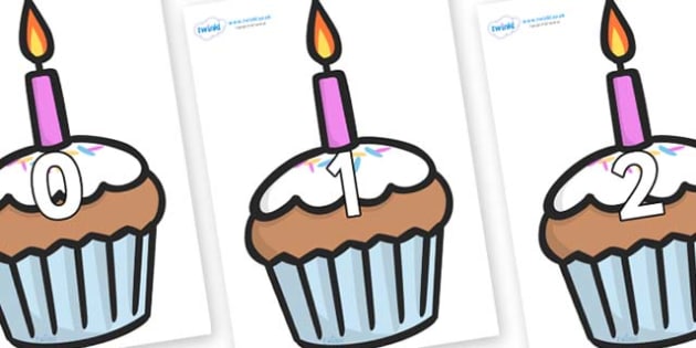 Numbers 0-100 on Cupcakes
