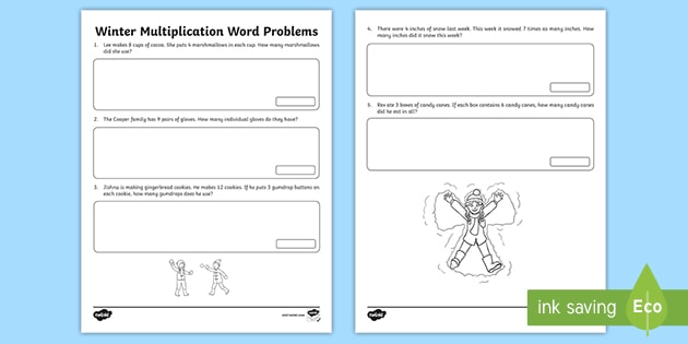 Winter Word Problems Multiplication Activity (Teacher-Made)