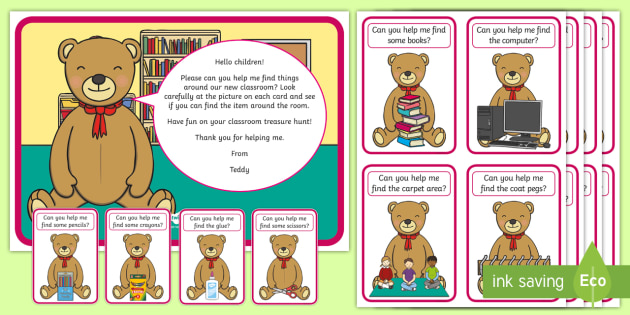 EYFS Teddy Challenge Classroom Treasure Hunt Activity