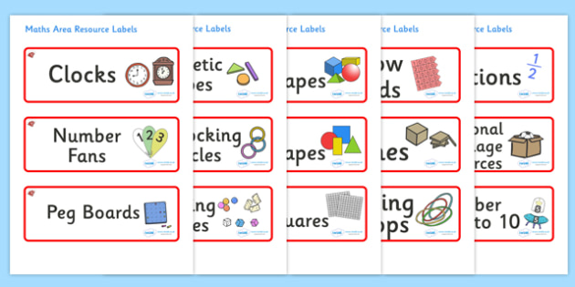 Ruby Red Themed Editable Maths Area Resource Labels