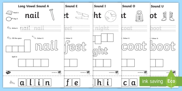 Long Vowel Sounds Worksheets | Bumper Pack (teacher made)