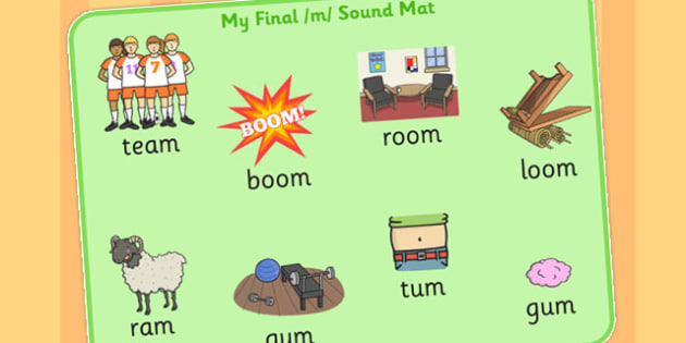 Final M Sound Word Mat 2