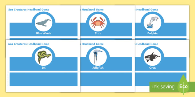Sea Creatures Headband Game (teacher made)