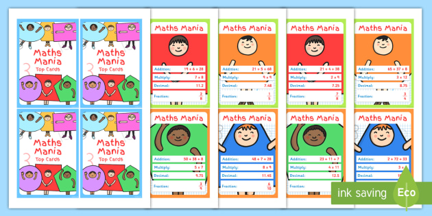 KS1 Maths Top Cards Game - maths, top trumps, activity, math