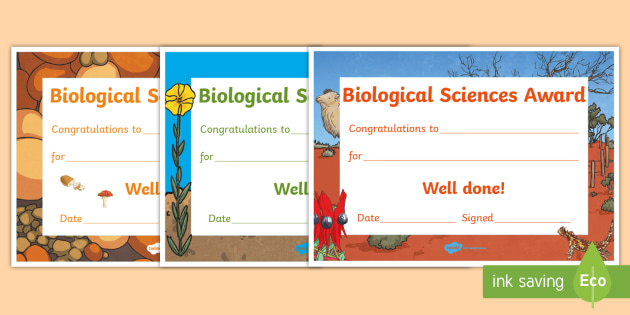 Year 5-6 Biological Sciences Certificates