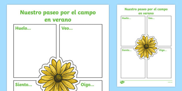 Our Summer Nature Walk Spanish Writing Worksheet / Worksheet, worksheet