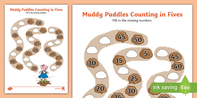 👉 Muddy Puddles Counting in Fives Activity (teacher made)