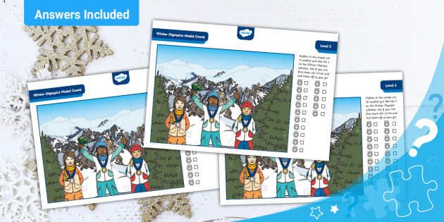 Winter Olympics Medal Count Puzzle - All Levels - Twinkl
