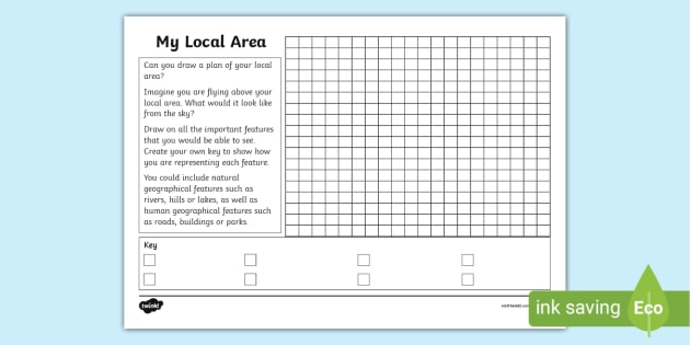 My Local Area Map Worksheet - Geography - Twinkl
