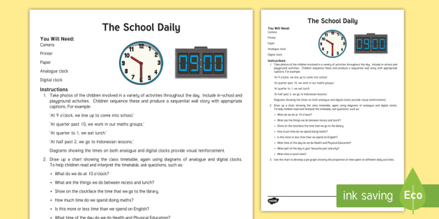 The School Daily Activity (teacher made)