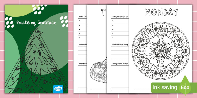 Christmas Mindfulness Colouring Gratitude Journal