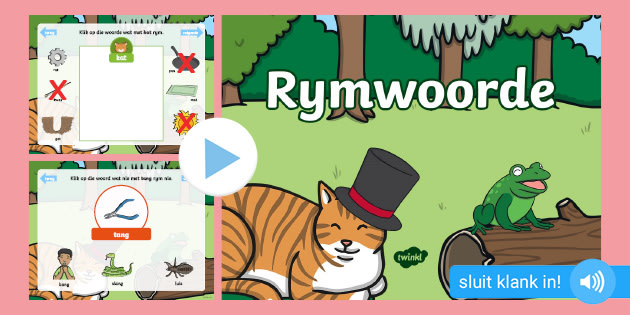 Rymwoorde - Powerpoint Met Klank (teacher made)