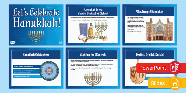 Let's Celebrate Hanukkah PowerPoint & Google Slides