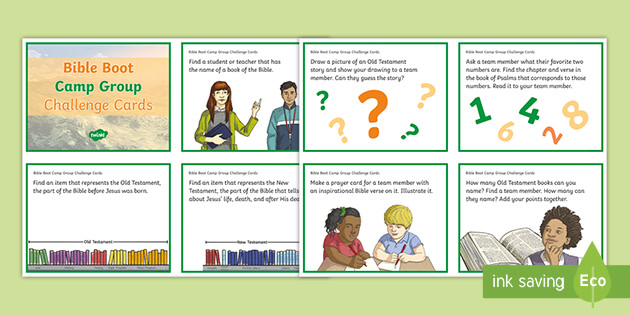 Vacation Bible School: Bible Boot Camp Group Challenge Cards