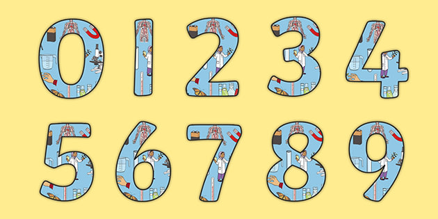 Science Themed A4 Display Numbers (teacher made)